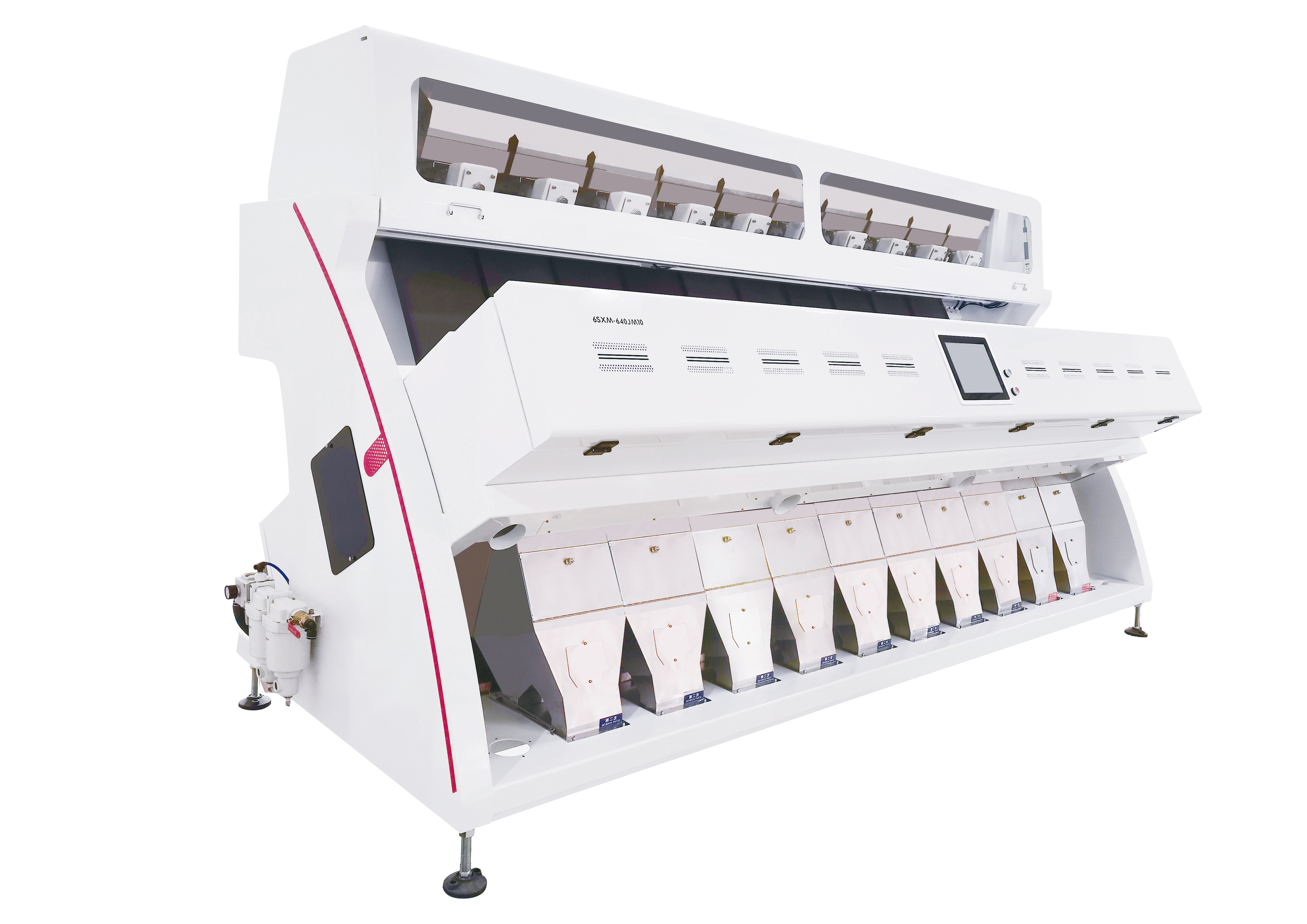 High Resolution CCD Image Acquisition System 10 Chutes Color Sorter ...