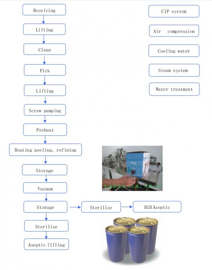 Automatic Mango Pulp Production Line For Fruit And Vegetable